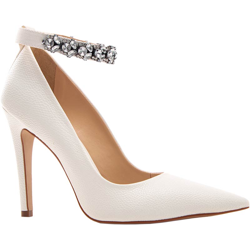 Scarpin Branco com tornozeleira de pedras Cecconello- Lilian Soares Scarpin Branco com tornozeleira de pedras Cecconello- Lilian Soares